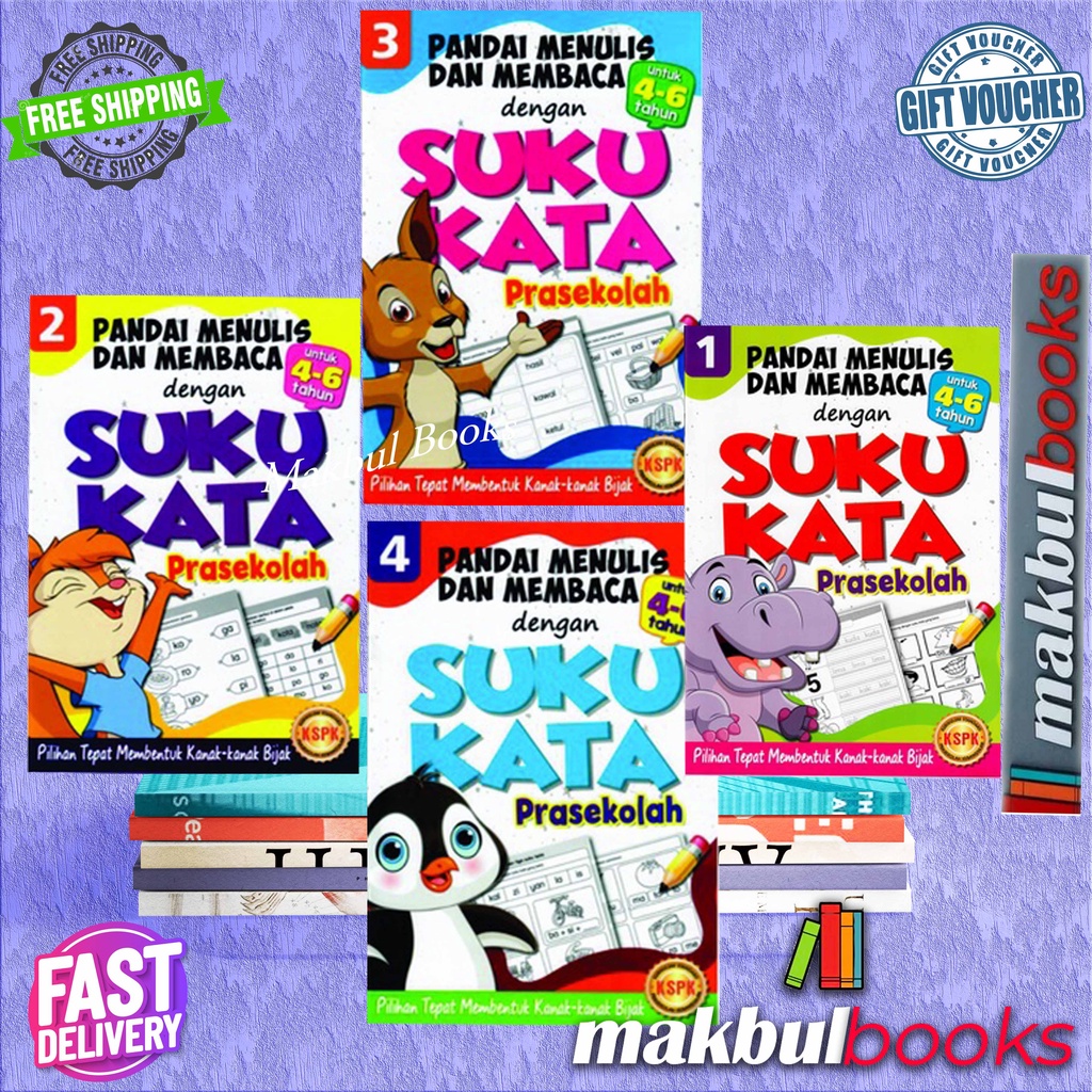 MAXIM: PANDAI MENULIS DAN MEMBACA DENGAN SUKU KATA PRASEKOLAH TAUHN 4-6 ...