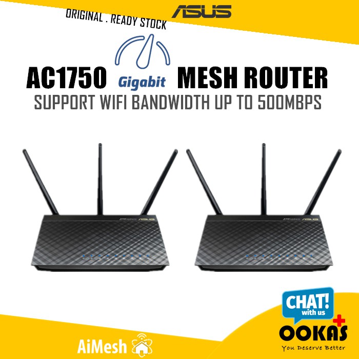 ASUS New RT-AC66U AiMesh AC1750 Dual Band Gigabit Wireless WiFi Router Mesh Wi-Fi | Shopee Malaysia