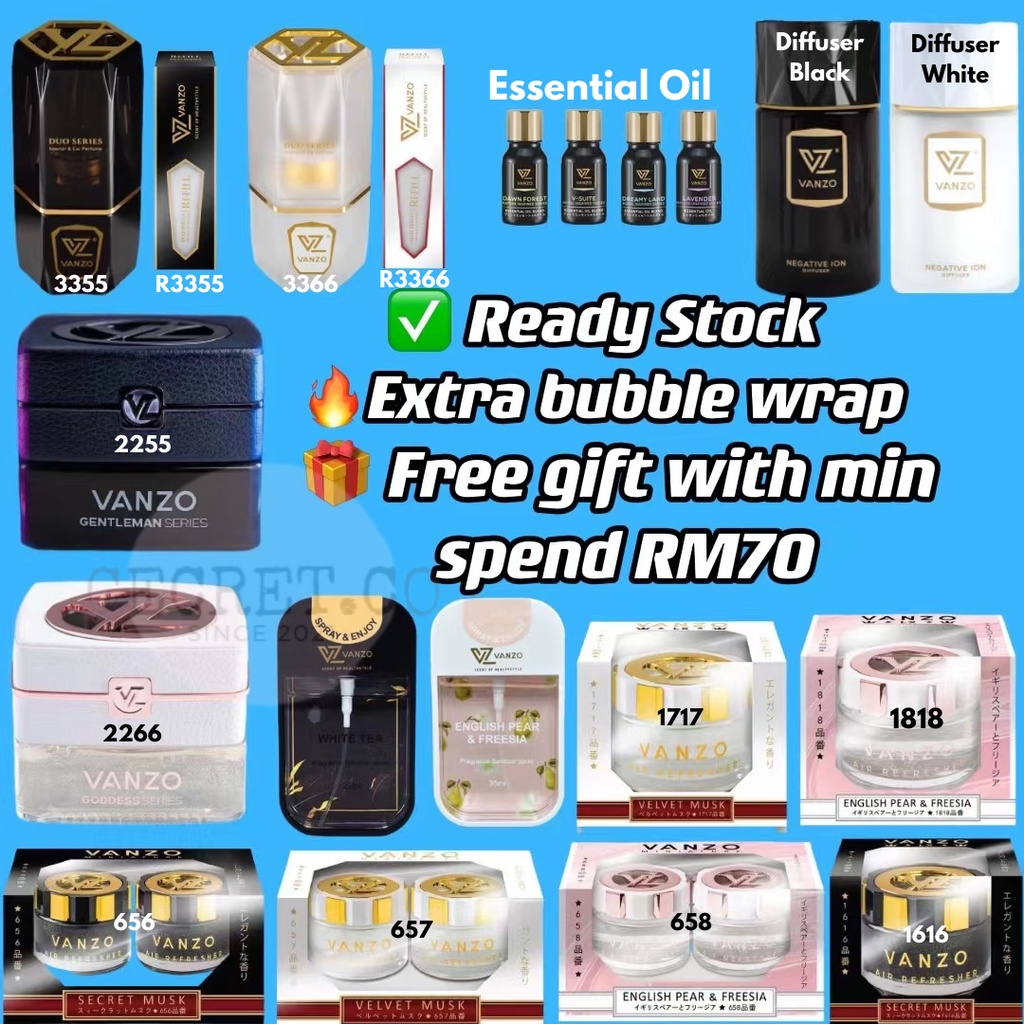 🔥🔥READY STOCK+FREE GIFT🎁VANZO Car Home Perfume Aroma Diffuser Essential ...