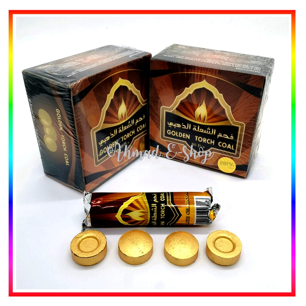 Arang Emas | Charcoal Gold Golden Torch Coal Quick Lightening Coconut ...