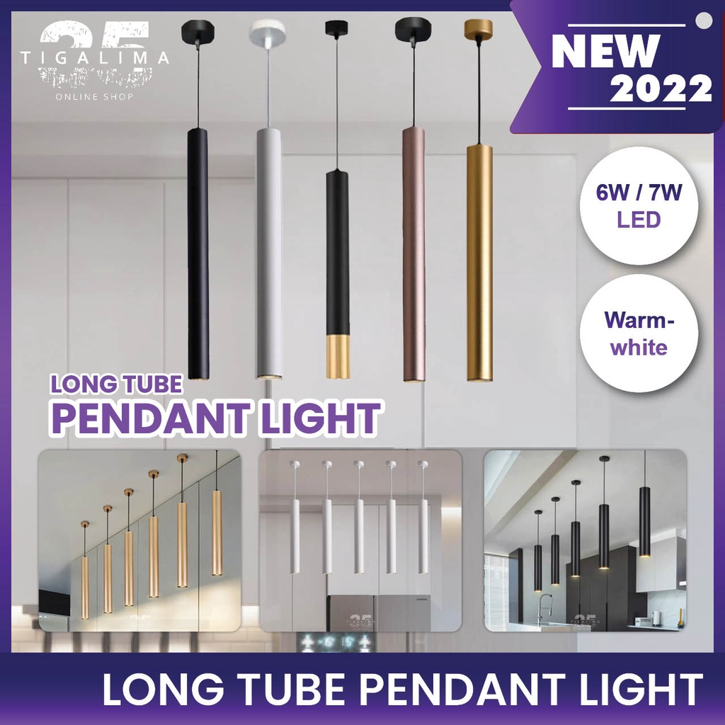 LED Long Tube Pendant Light GU10 Holder Cylinder Type LED Dining Room ...
