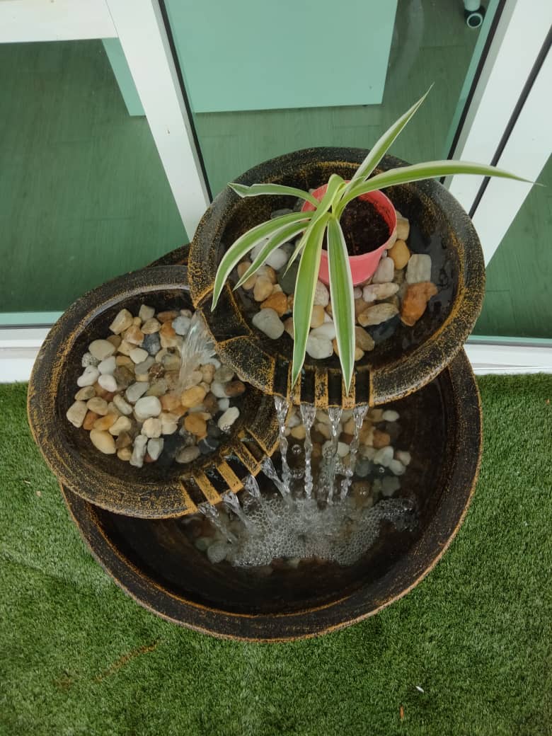 S15 Yellow Hibiscus Feng Shui Water Fountain Pond Kolam Air Sandstone ...