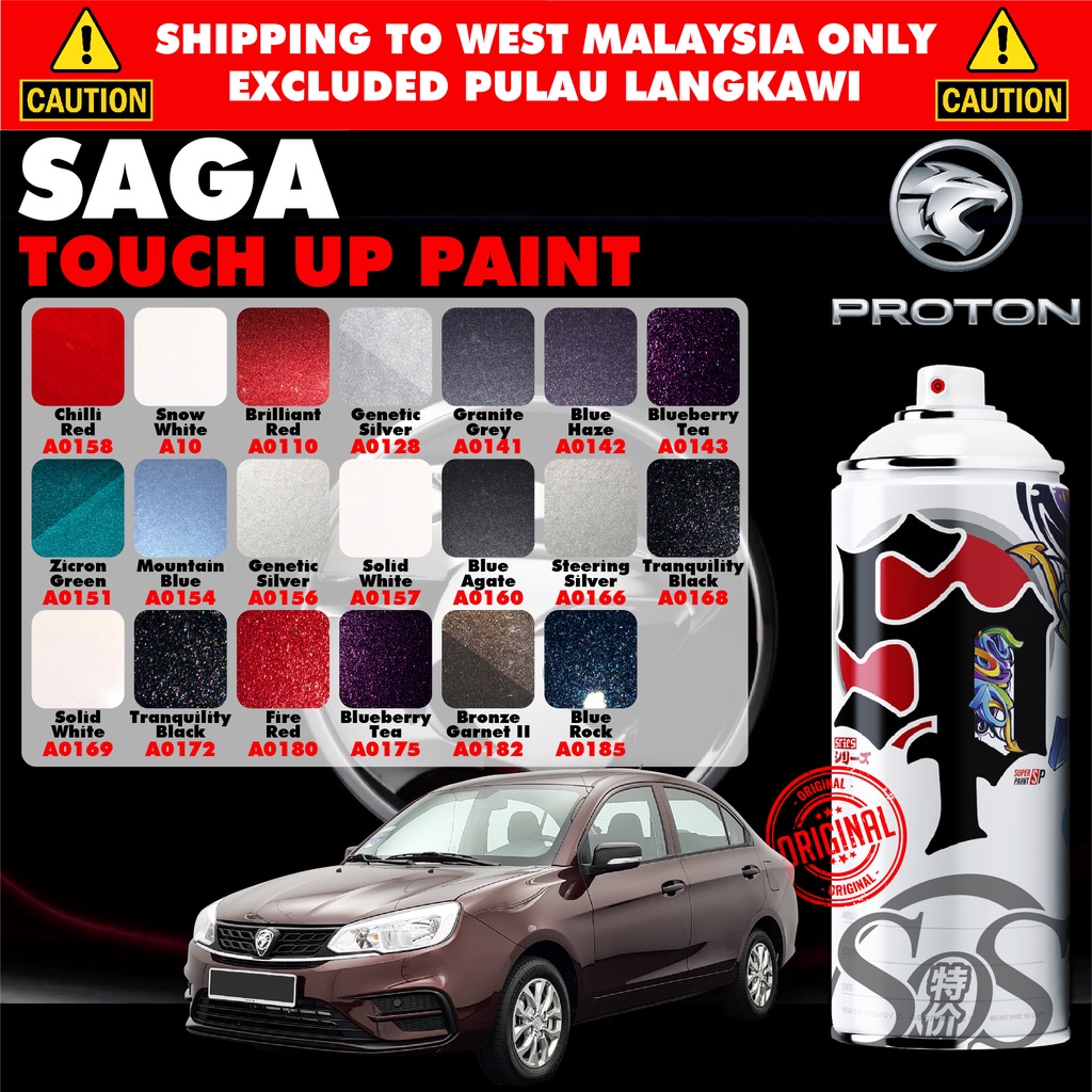 PROTON SAGA 】💯 ORI Touch Up Paint Aerosol Spray Can Car Spray Bottle ...