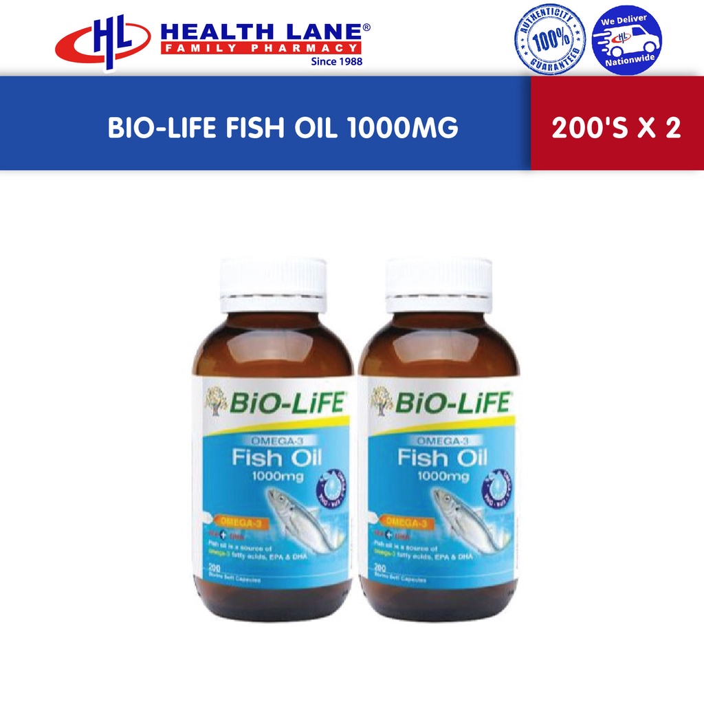 BIO-LIFE FISH OIL 1000MG (200'S X 2) | Shopee Malaysia