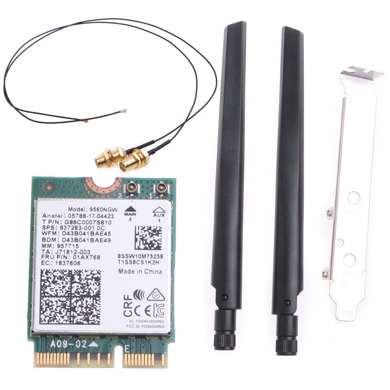 R* 9560 WiFi Card Kit 802.11ac Wireless NGFF M.2 Key E WiFi Card ...