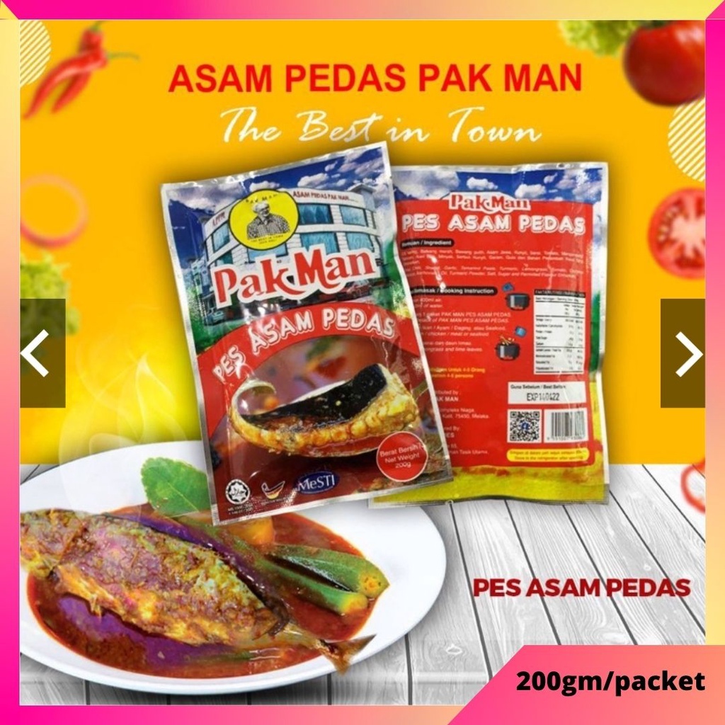 PES ASAM PEDAS PAK MAN (Paket) / PASTE ASAM PEDAS (Packet) Local ...