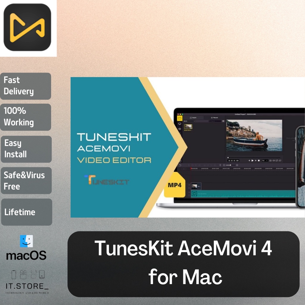TunesKit AceMovi 4 Lifetime for Intel and M1 Chip Apple Silicone MacOs/Macbook/Mac Software Full ...
