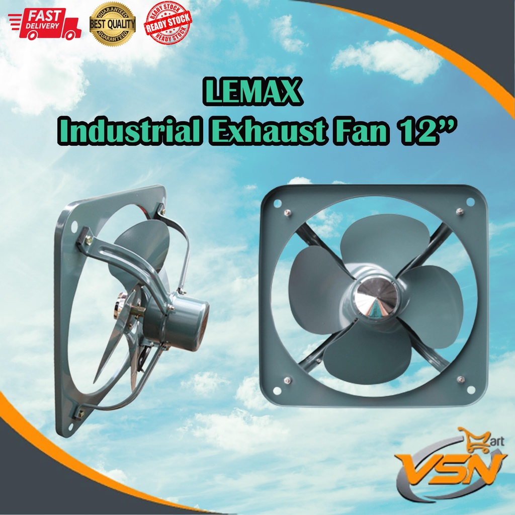 LEMAX Industrial Exhaust Fan Light Duty Low Noise 12″ Kipas Ekzos ...