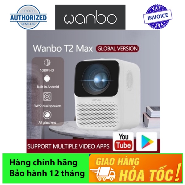 Android Projector, Wanbo T2 MAX LCD mini Smart Projector Supports 1080P ...