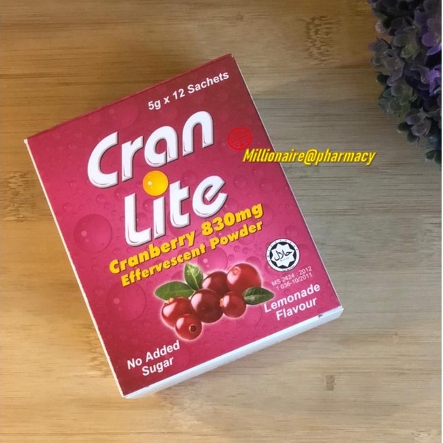 CRAN LITE CRANBERRY 830MG EFFERVESCENT POWDER 5g X 12 sachets | Shopee Malaysia