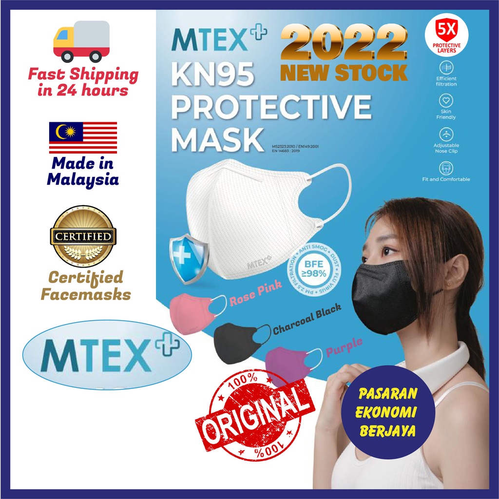 MTEX KN95 UPGRADED PROTECTIVE MASK ORIGINAL FIVE-LAYERS CERTIFIED ...