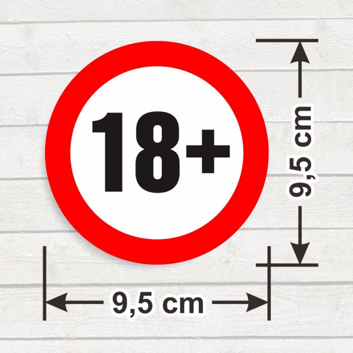 Round Sign Sticker 18+ Vinyl Label Sticker 18 plus | Shopee Malaysia