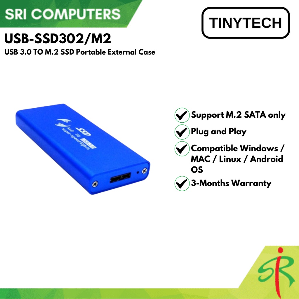Tinytech USB-SSD302/M2 USB 3.0 to M.2 SSD Portable External Case (3 ... Tinytech USB-SSD302/M2 USB 3.0 to M.2 SSD Portable External Case (3 ...