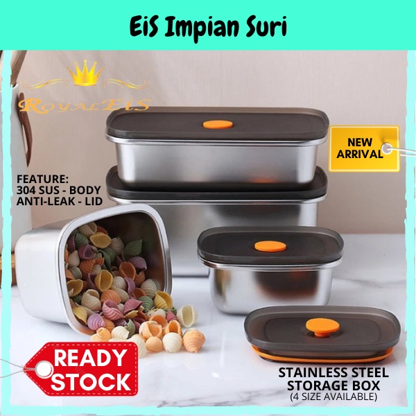 (Ready Stock!!) Royal EIS Stainless Steel Storage Box with Air Tight ...