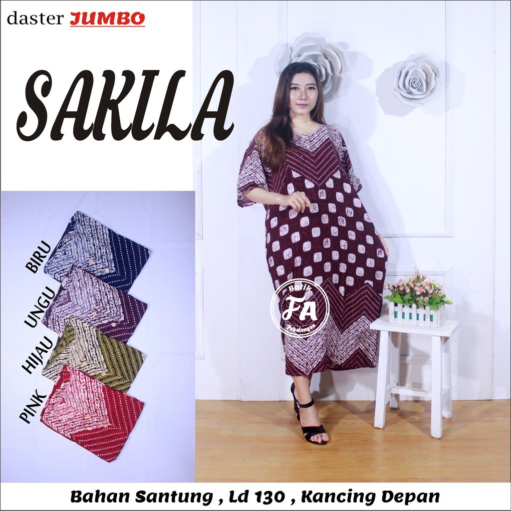 D05 Jumbo Sakila Dress - Combination Motif - Button Neck - Pregnant ...
