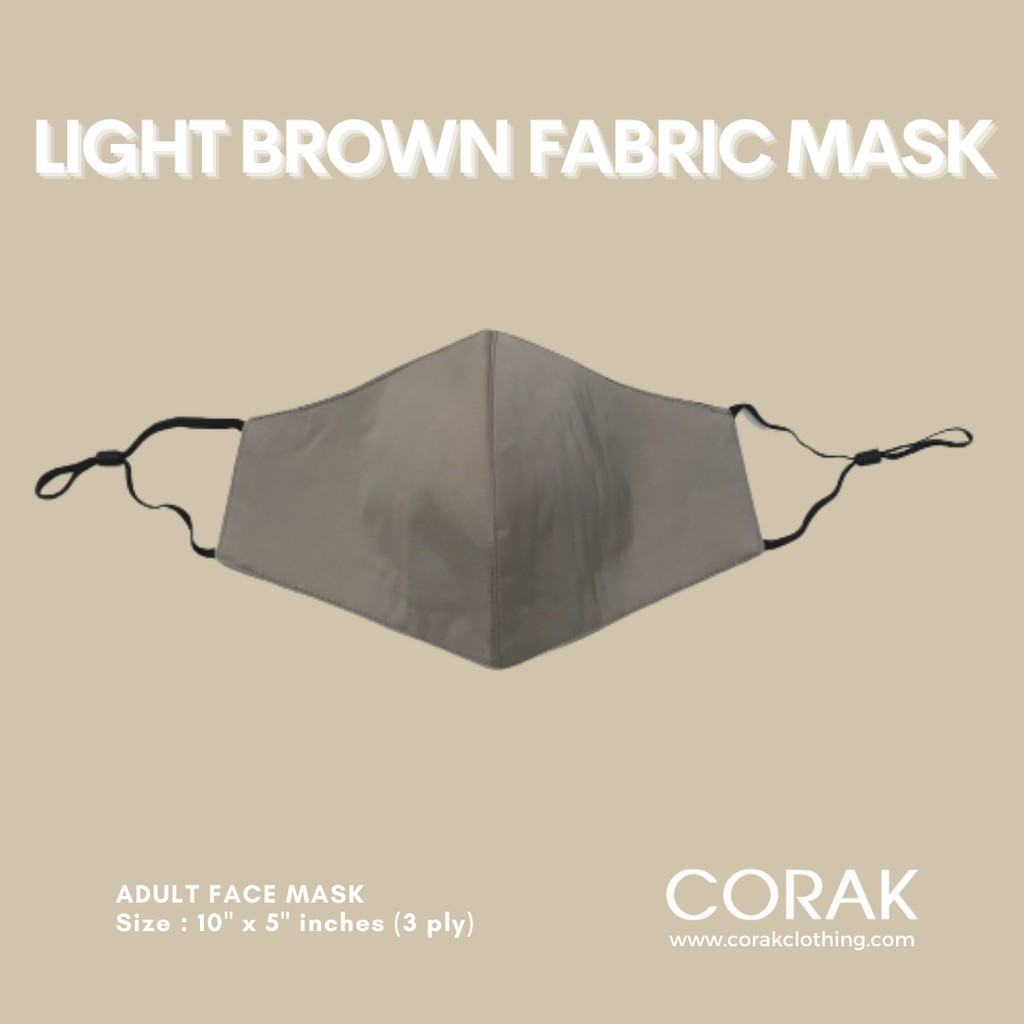 Corak Clothing Malaysia | Matt Satin Light Brown | Fabric Face Mask ...