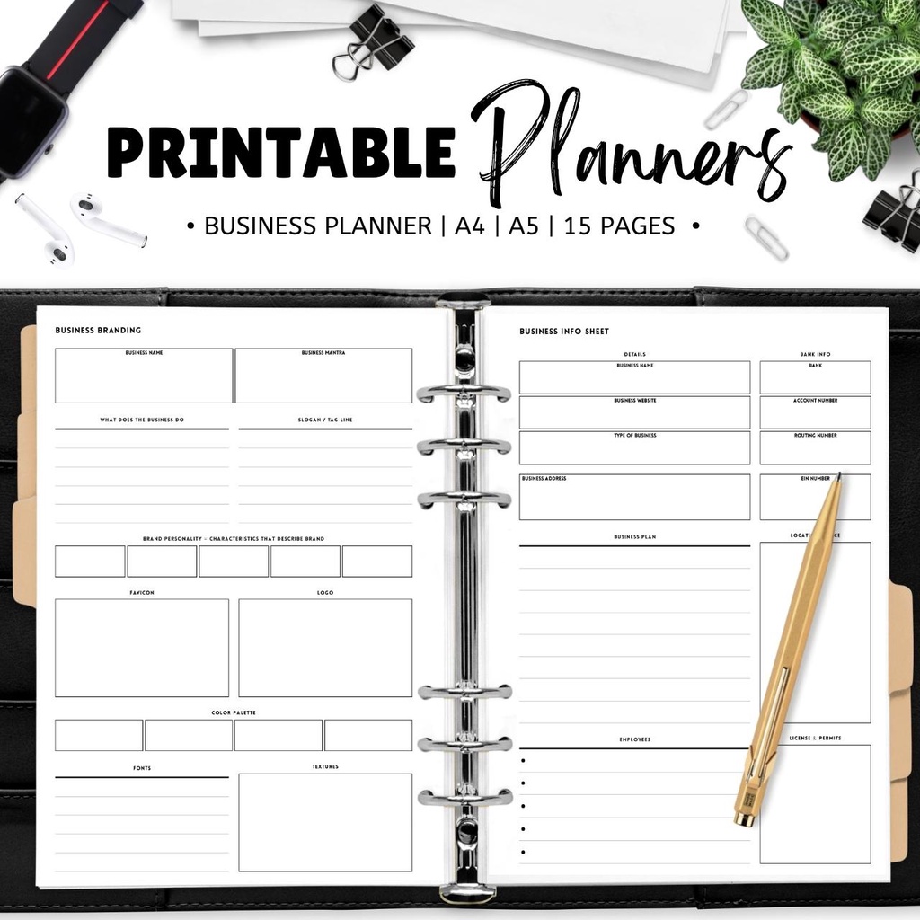 Startup Business Printable Planner PDF Journal Printable Planner Insert ...