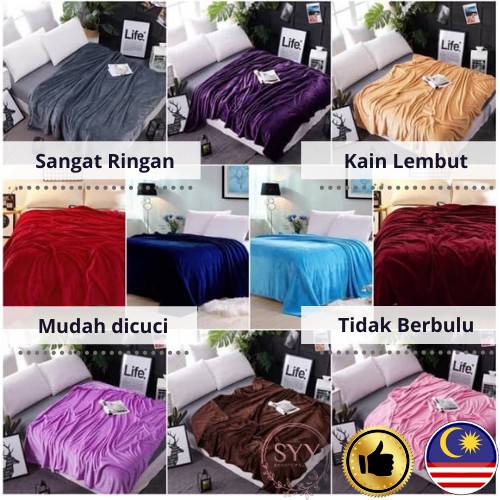 Blanket Selimut Baldu Gebu Fleece Toto Fannel Super Soft Bedding Single ...