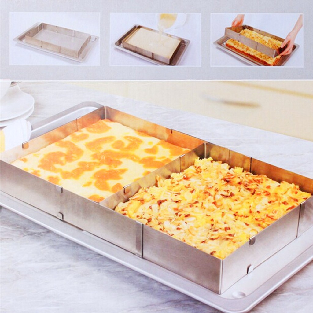 Rectangular Adjustable Stainless Steel Cake Square Mold Chocolate ...