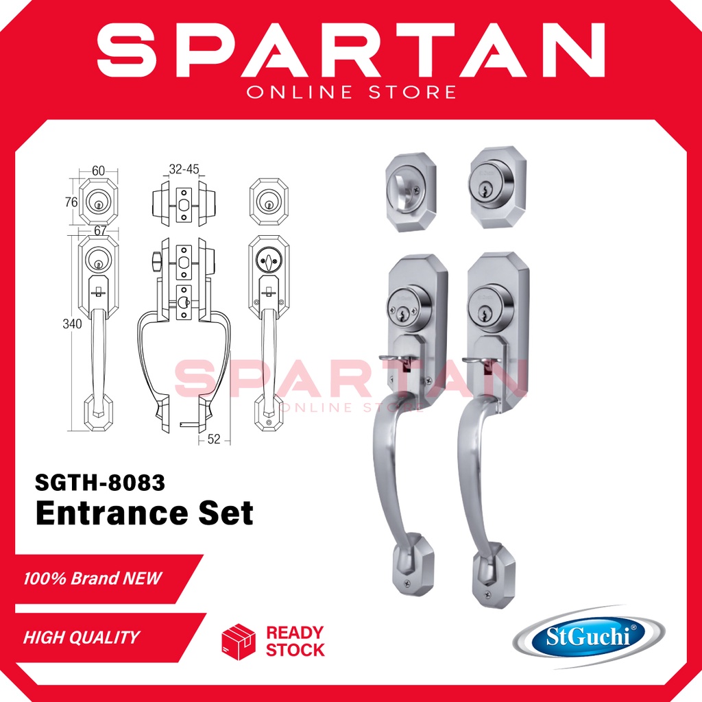 ST GUCHI SGTH-8083 100% Original Heavy Duty Entrance Handle Gripset ...