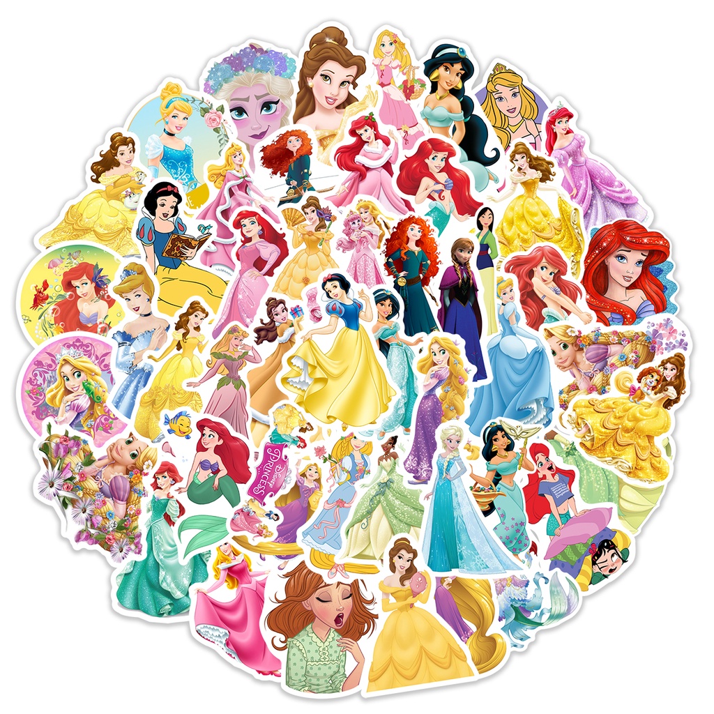 50Pcs/Set Disney Princess Series 03 Stickers DIY Fashion Laptop ...
