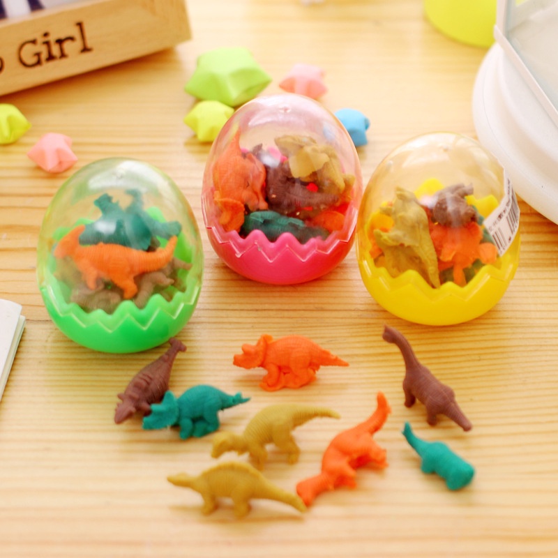 Mini Dinosaur Egg Eraser Set Children Cartoon Stationery Wholesale ...