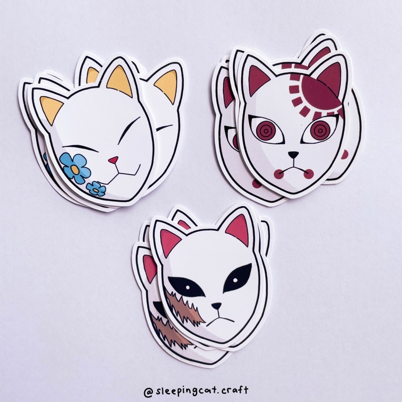 Demon Slayer Kitsune Mask Stickers | Shopee Malaysia