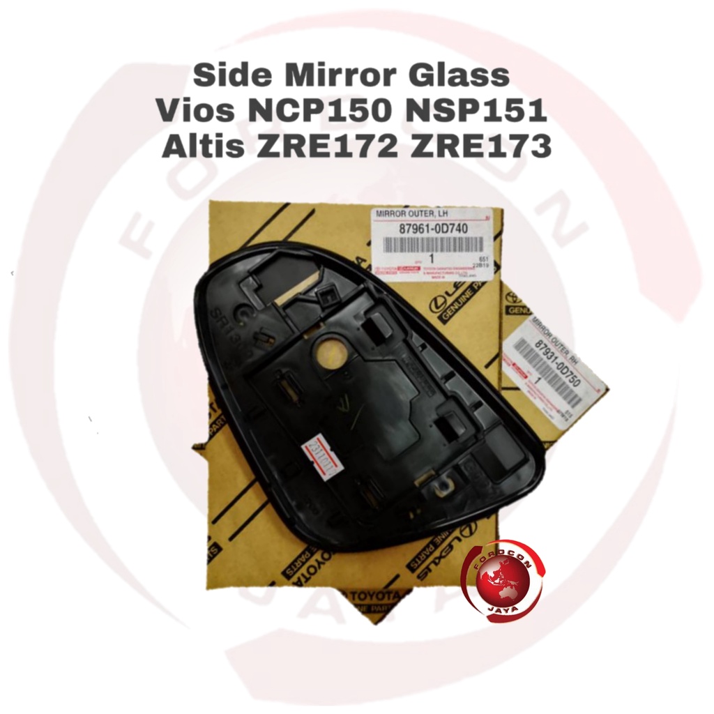 Toyota Side Mirror Glass LH / RH Vios Altis Yaris 87961-0D740 87931 ...
