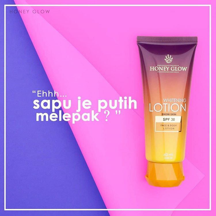 HONEY GLOW Whitening Lotion Snow Skin SPF 30, 60ml (pek baru) | Shopee ...