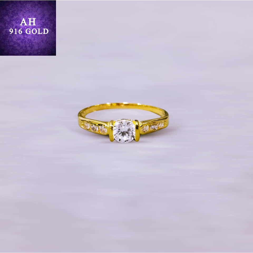 Cincin Tunang Emas 916 Size 15/Merisik/Kahwini/Nikah/Engagement Ring ...