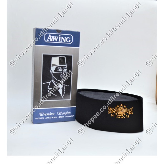 Peci Awing Soga Songkok Awing Full AC Original NU Awing Logo | Shopee ...