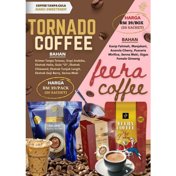 🔥Feera Coffee x Tornado Coffee🔥 Kopi Sihat Kopi Kuat & Kurus Tanpa ...