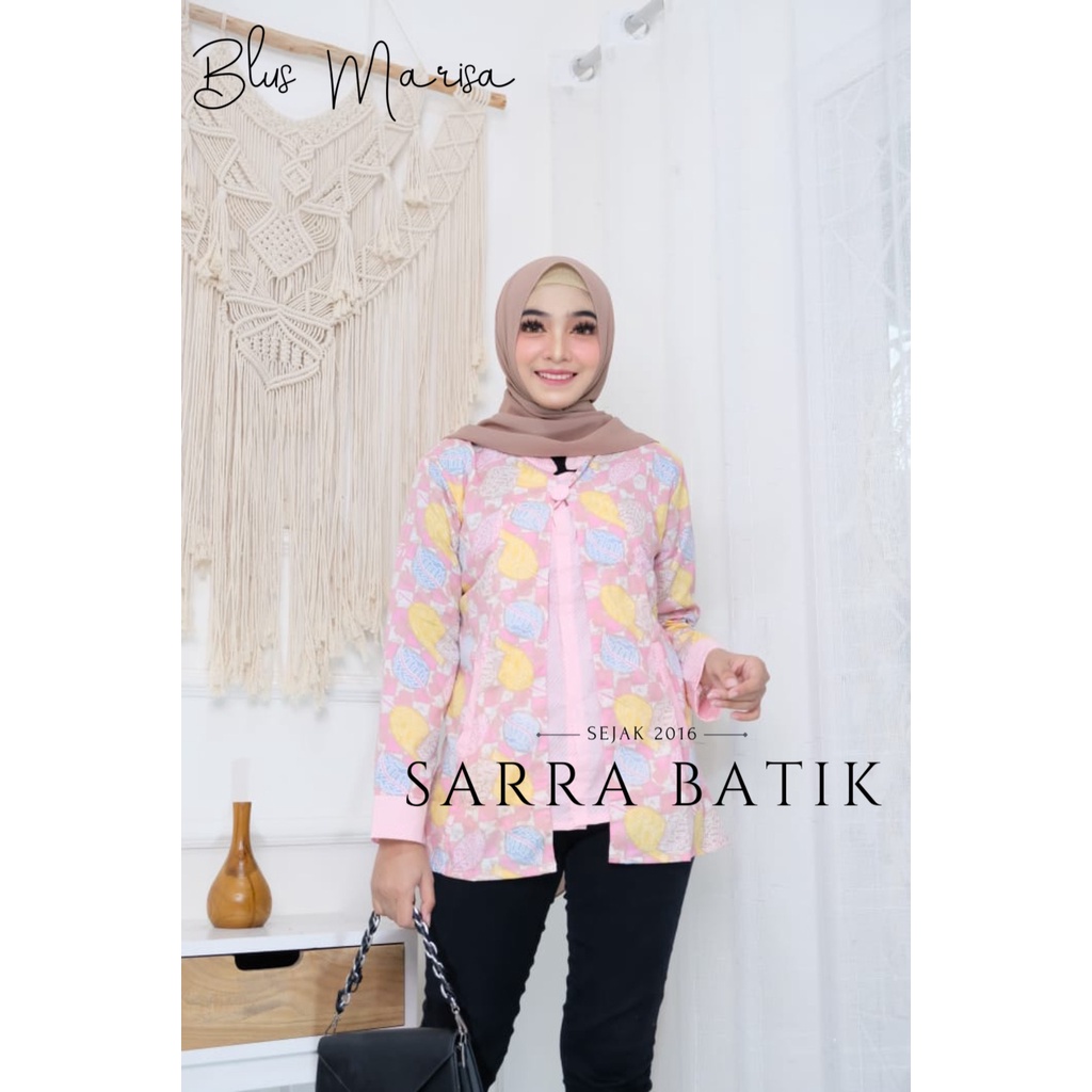 Marisa Blouse Batik Layer Pastel Soft Modern Batik Tops Casual Work ...