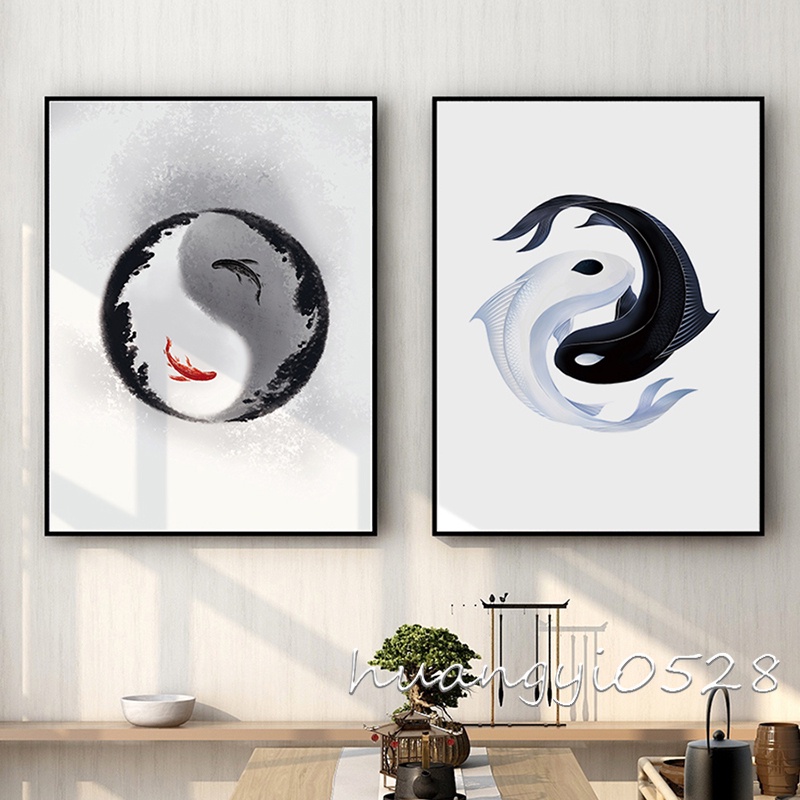 Chinese Decorative Paintings Tai Chi Yin Yang Fish Home Decoration ...