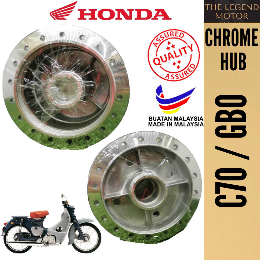 HONDA C70 GBO GBOJ FAME GB6 PETAK BULAT Buyung Chrome Gantang Hub Depan Belakang Front Rear ...