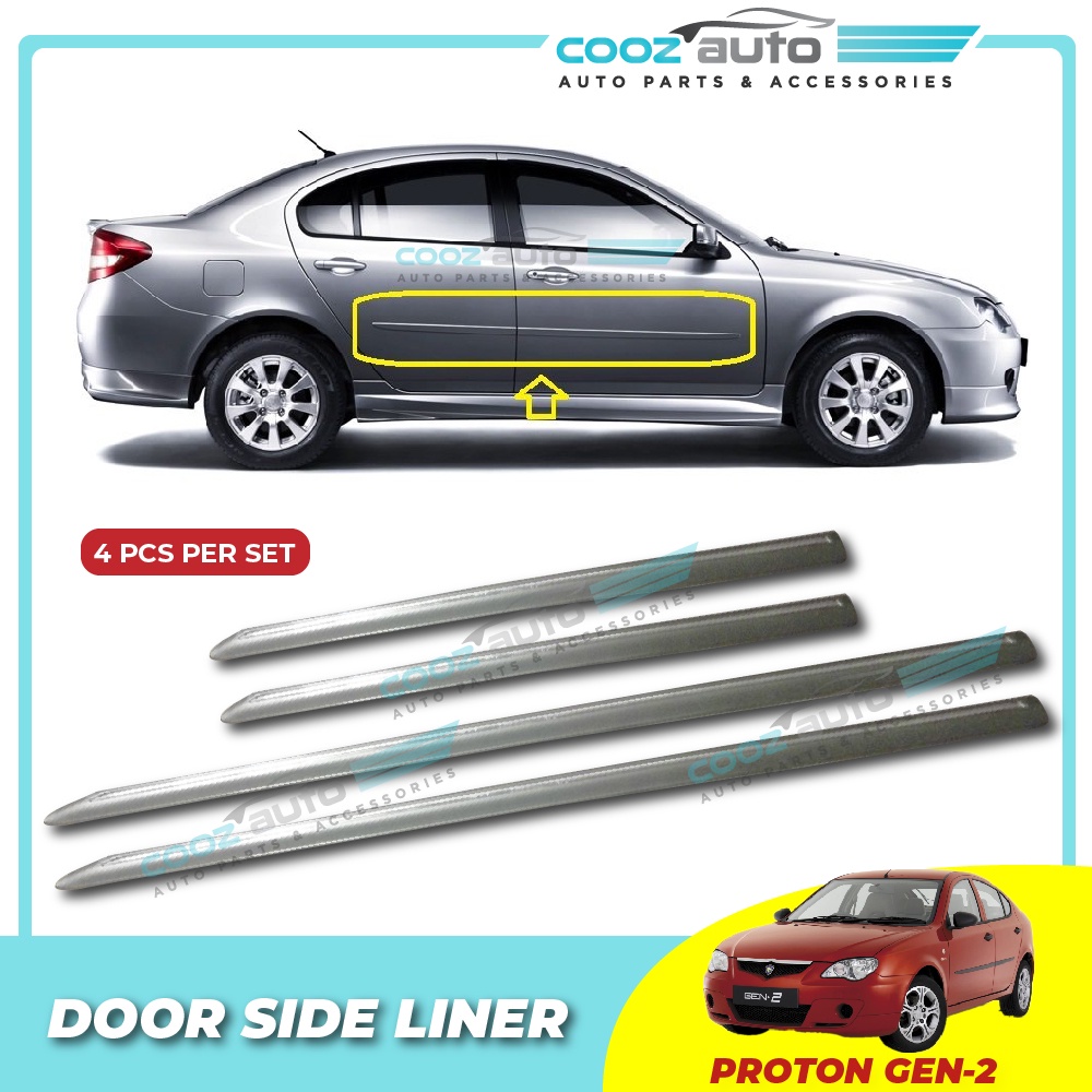 Proton Gen-2 Gen2 Door Side Moulding Black Protector | Shopee Malaysia