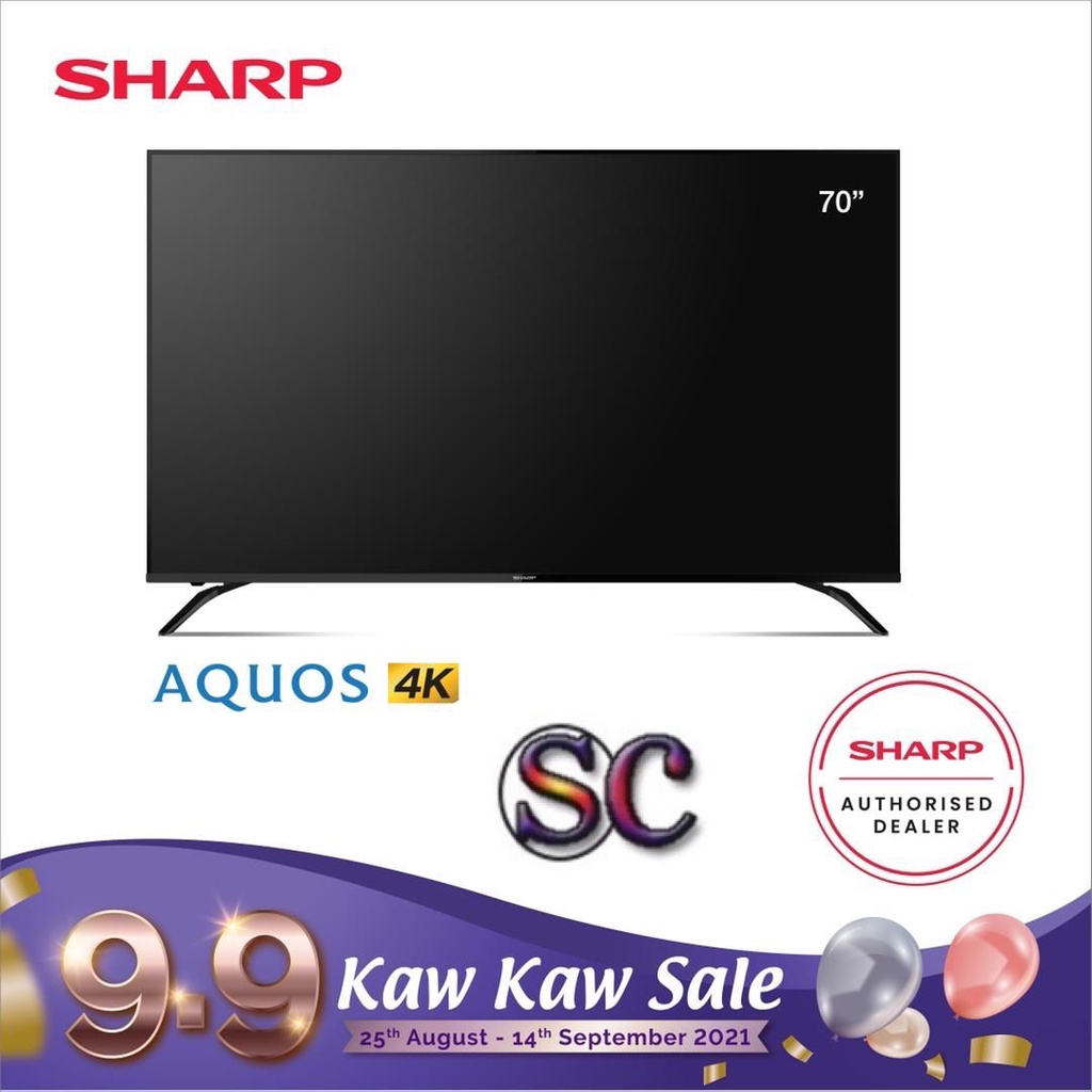 Sharp 70” 4K UHD LED TV 4T-C70BK1X/4T-C70CK3X (ANDROID TV) | Shopee ...