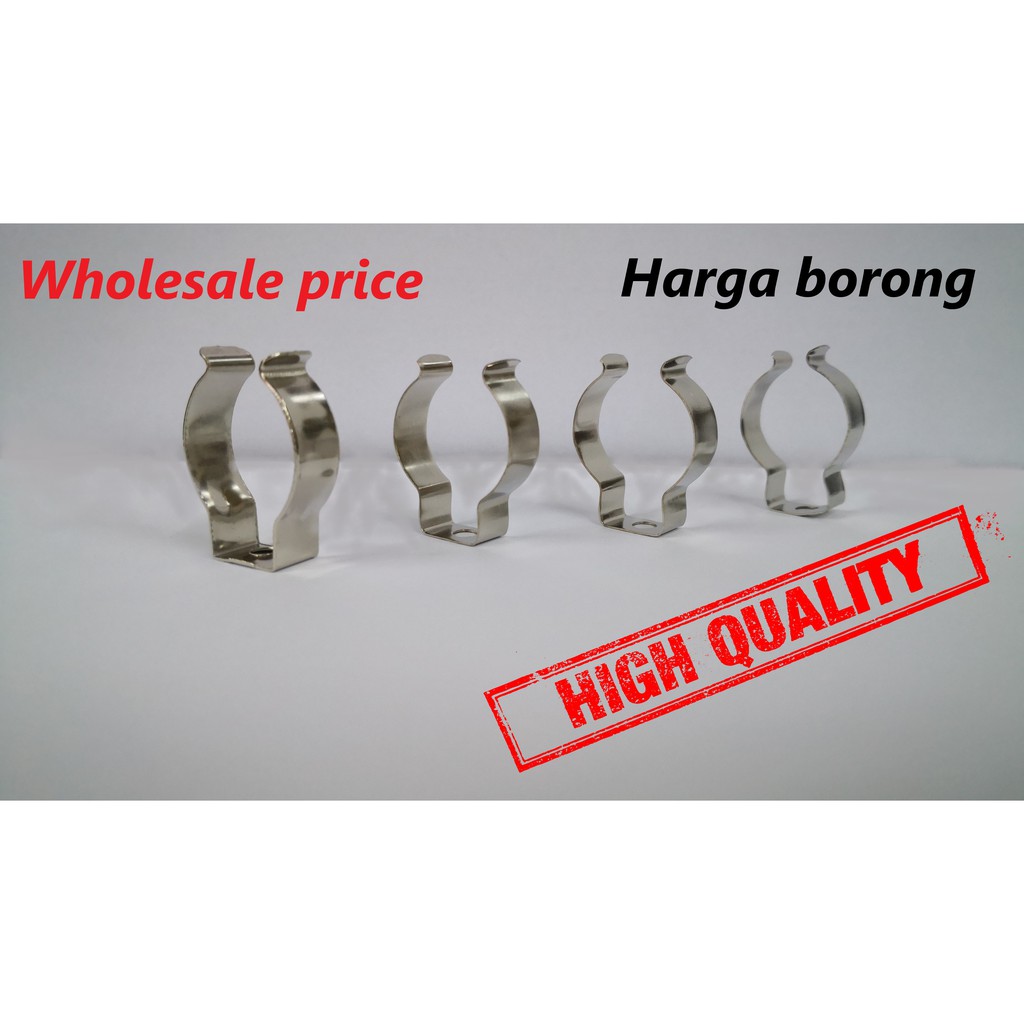 HEAVY DUTY TERRY CLIP / SPRING CLIP FOR T8 FLUORESCENT TUBE / PIPE (10 ...