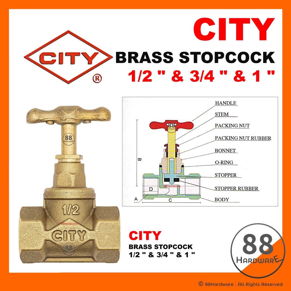 City Brass stopcock / stopcock / water stopcock / stopcock tembaga ...