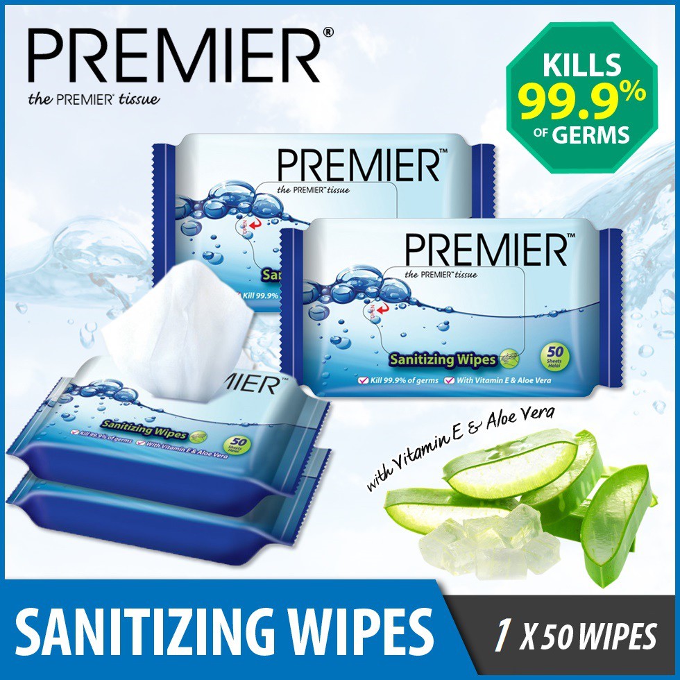 PREMIER Antibacterial Sanitize Wipes 50 sheets PESONA Antibacterial ...