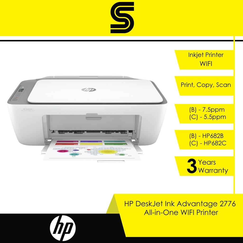 HP DeskJet Ink Advantage 2776 All-in-One WIFI Printer | Shopee Malaysia