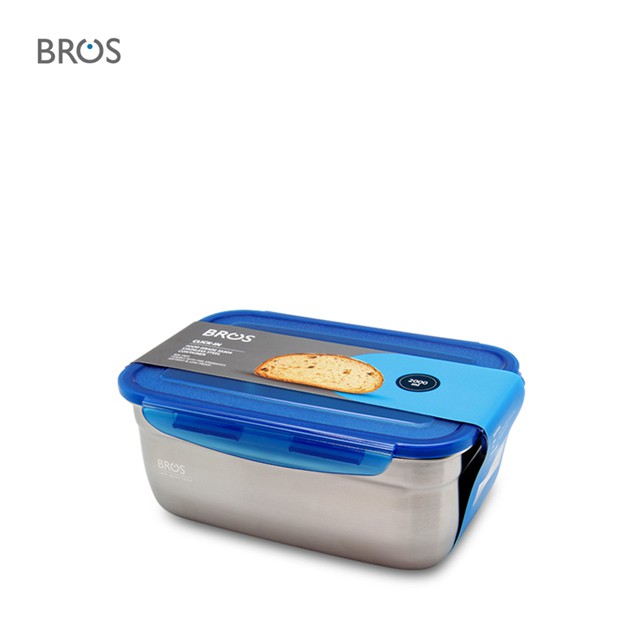 BROS Stainless Steel Container Click-In Rectangular (2000ml) | Food ...