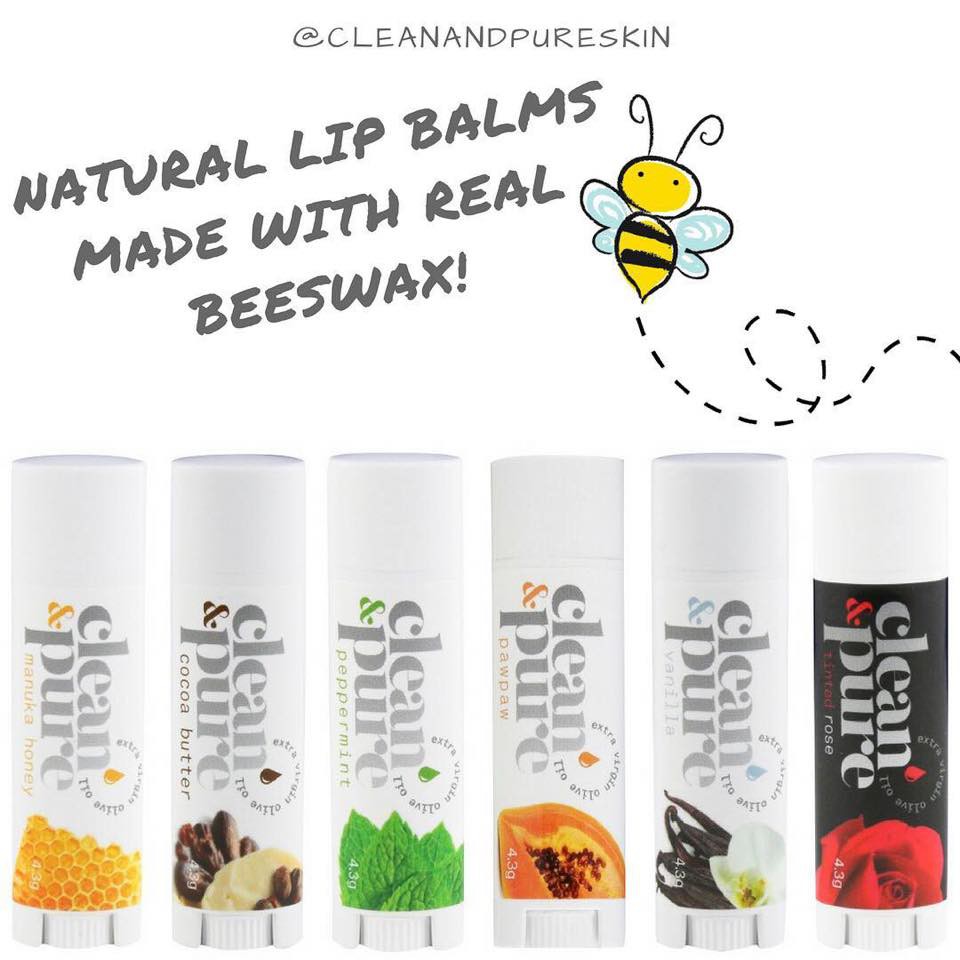 Clean & Pure Lip Balm 4.7g with Natural Beeswax (Chapped Dry Lips ...