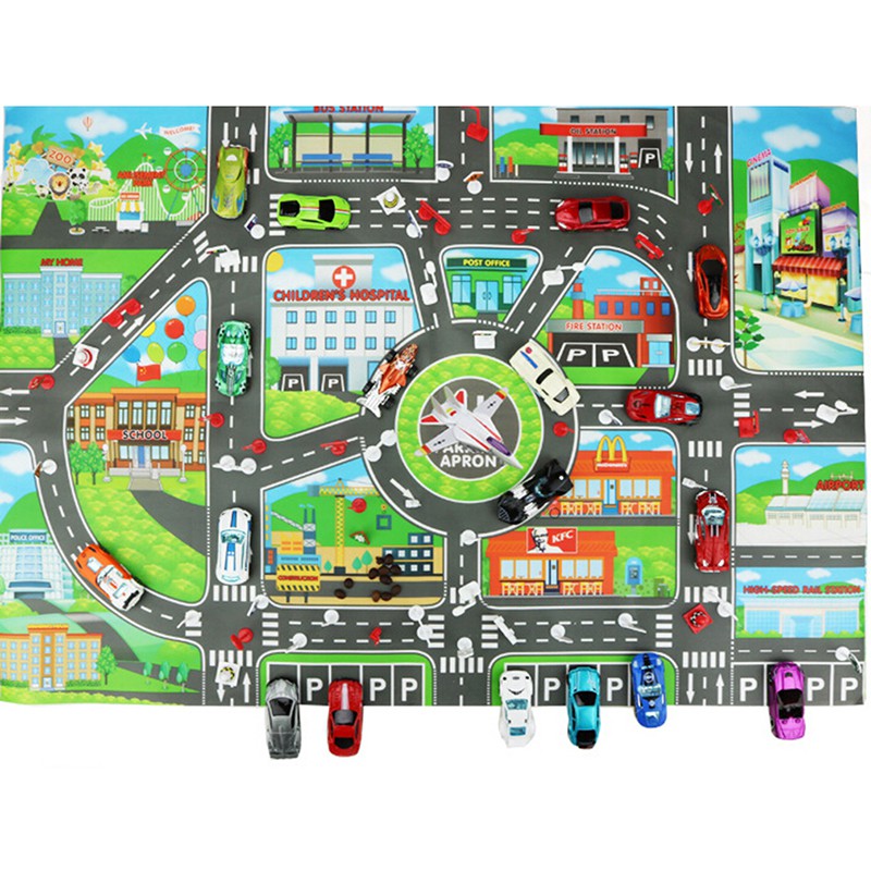 Kids City PARKING LOT Roadmap Map DIY Car Model Toys Baby | Shopee Malaysia