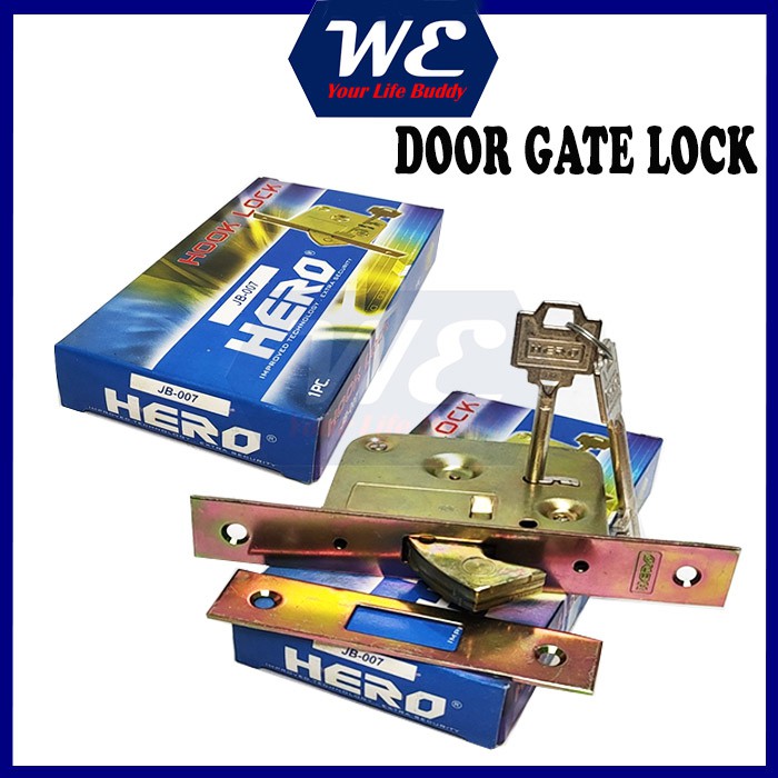 [100% ORIGINAL] HERO Gate Lock / Metal Door Lock / Iron Grill Hook Lock ...