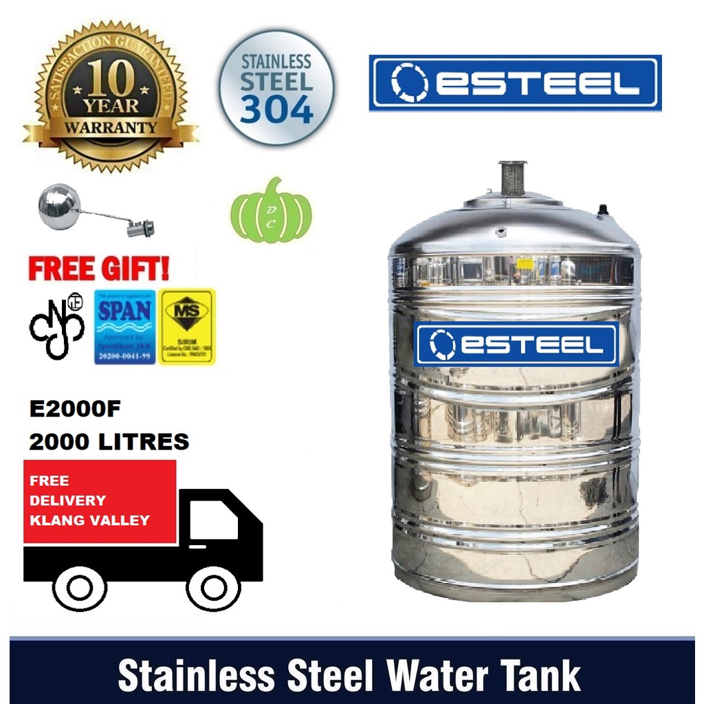 Esteel 304 Stainless Steel Water Tank Without Stand(500-3000 Litres ...