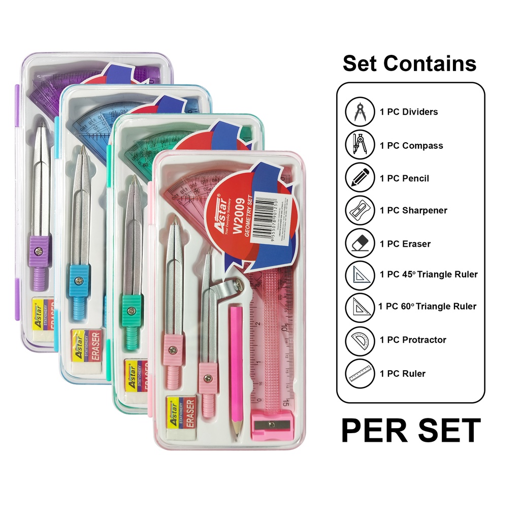 Astar Geometry Set (W2009) Math Set Compass Set Mathematical ...