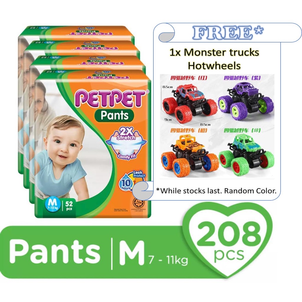 PetPet Pants Jumbo Pack M 4x60's- (Free Monster Truck) | Shopee Malaysia