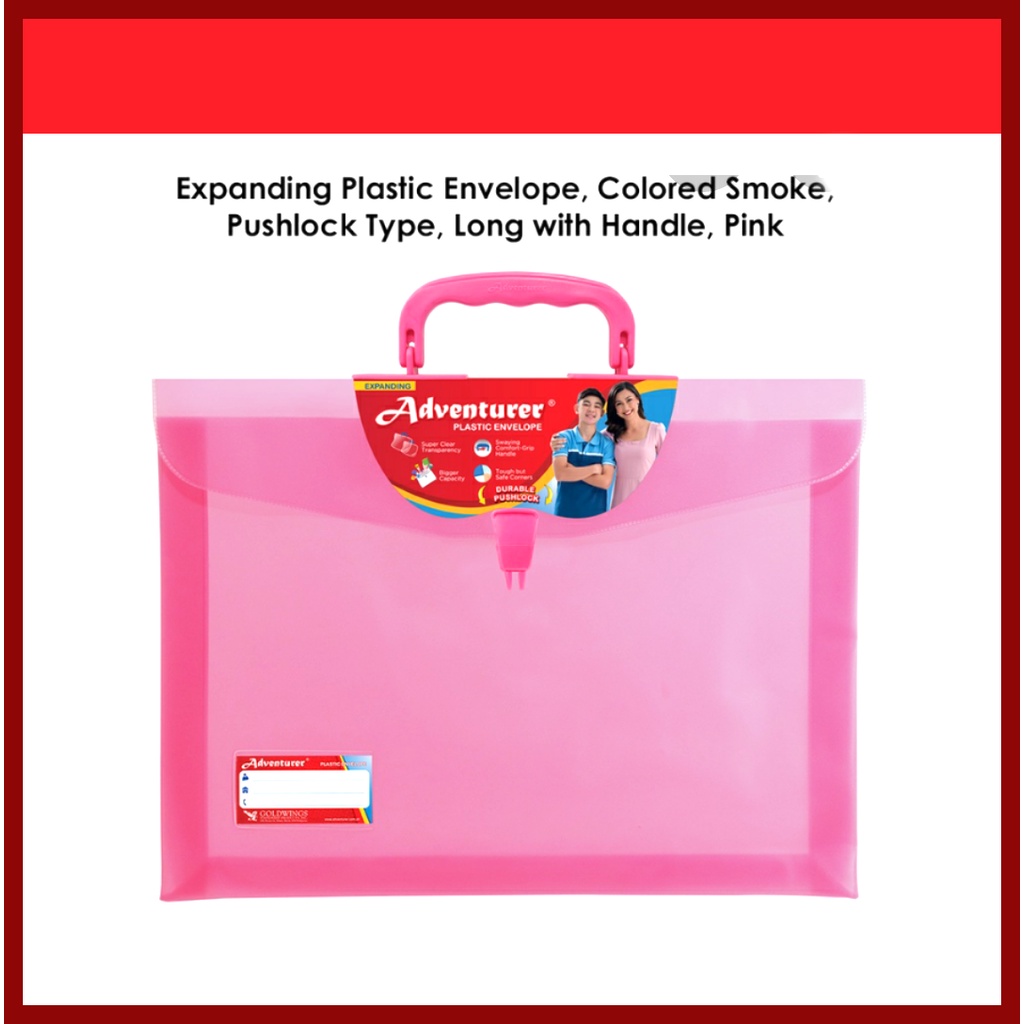 Adventurer Expanding Plastic Envelope, Colored Smoke, Pushlock Type ...