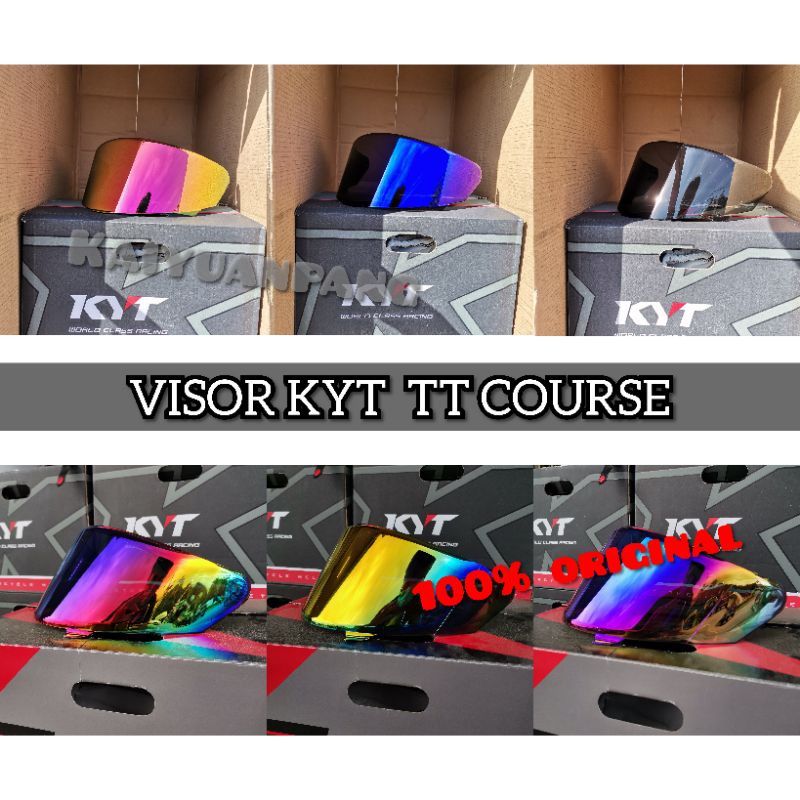 100% ORI KYT😍 VISOR HELMET KYT TT-COURSE PURPLE BLUE GREEN RAINBOW ...